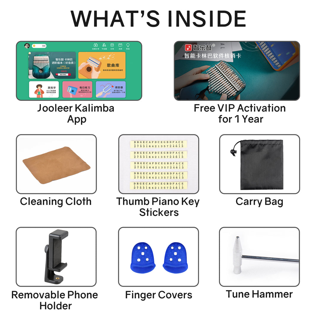 Jooleer Kalimba Thumb Piano Smart App Drum Instruments Chords Songs